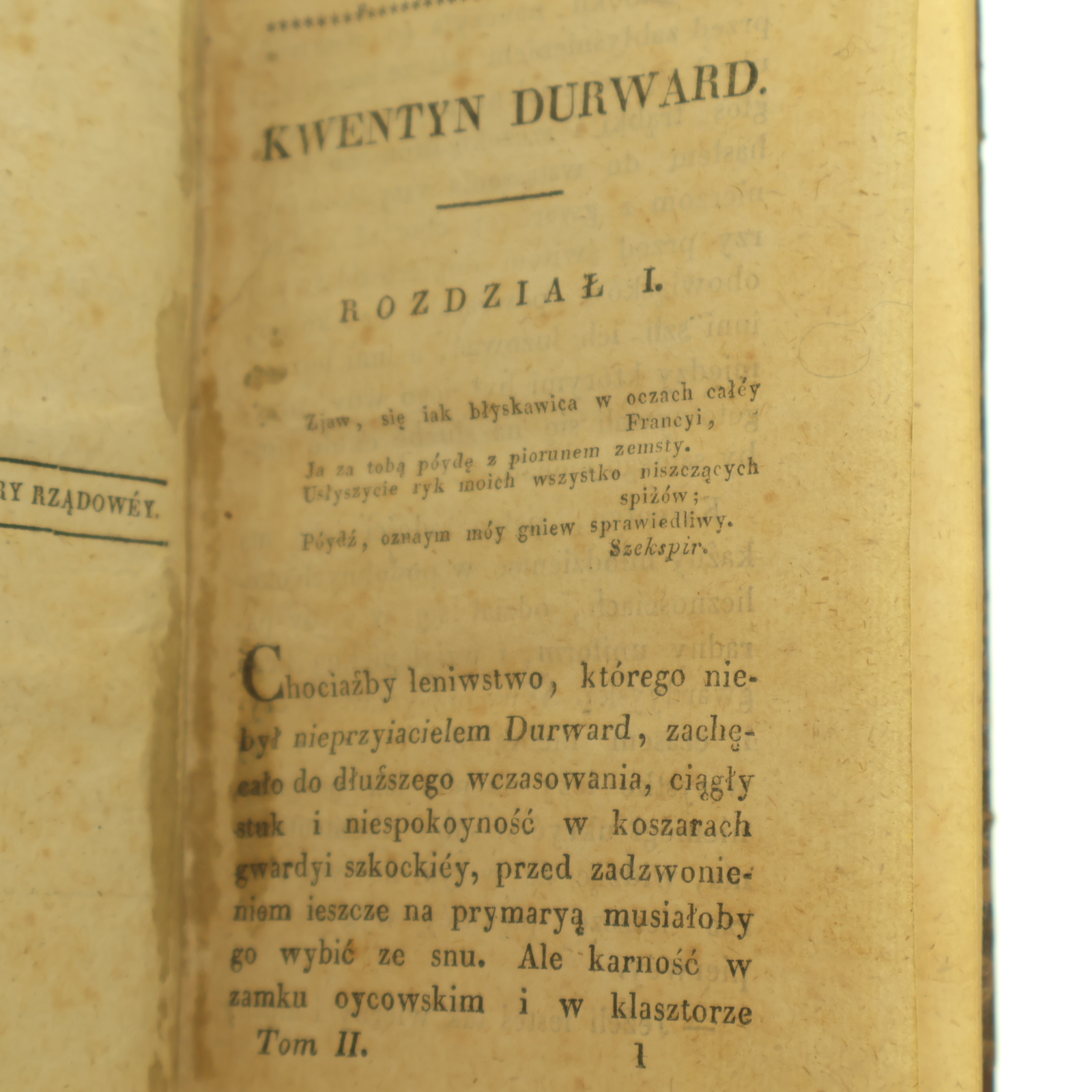 Kwentyn Durward T. II Walter Scott [1827]"Antykwariat Warszawa"